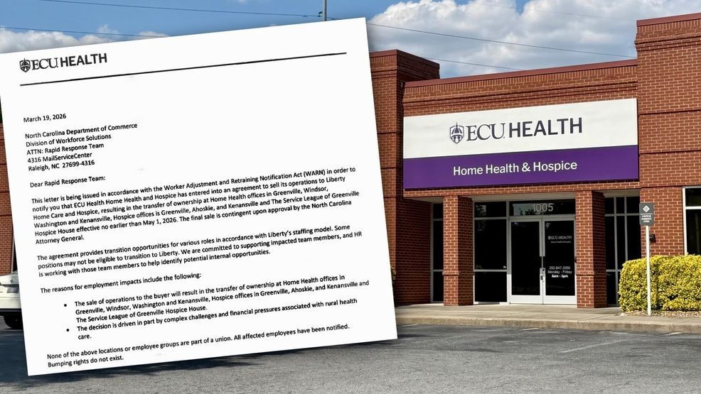 ECU Health closure of home health, hospice unit to impact 161 workers