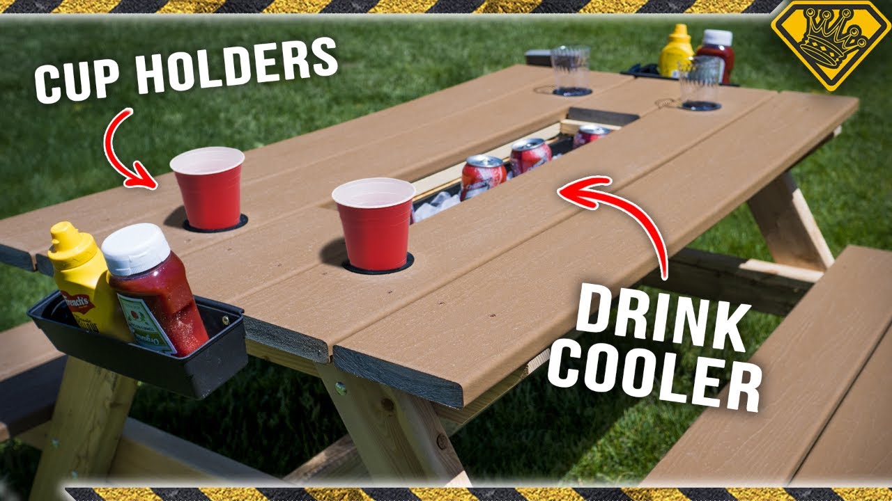 How to build a sturdy picnic table with integrated cup holders