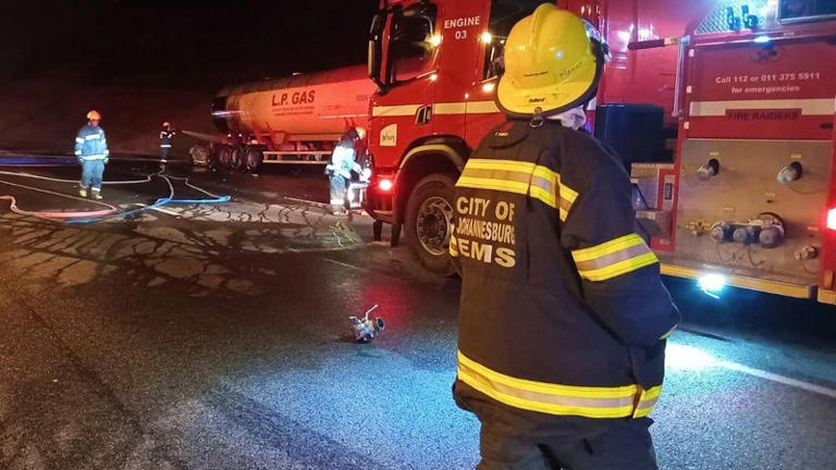 Joburg's N12 highway closed after gas tanker catches fire in fatal ...