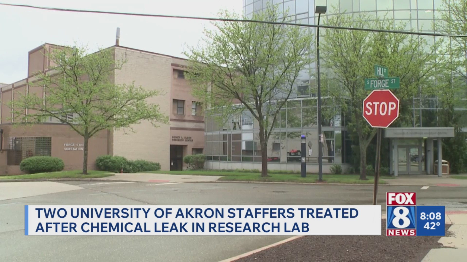 2 people evaluated after chemical leak at University of Akron