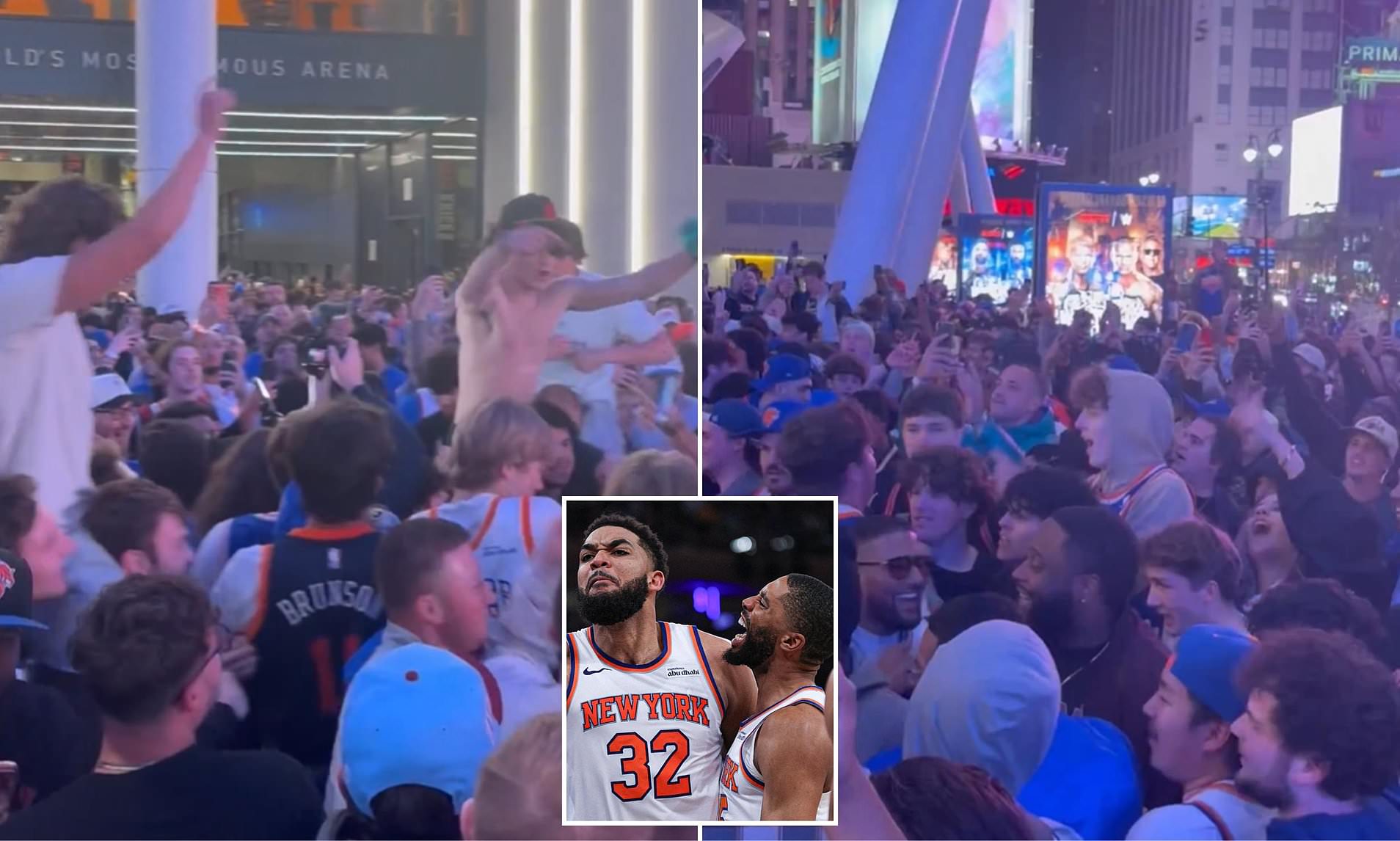 Joyous New York Knicks fans shut down Seventh Avenue in wild scenes ...