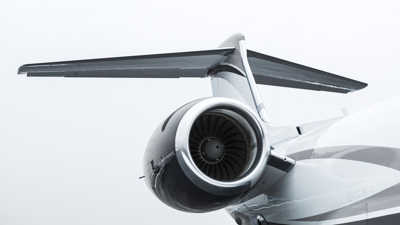 Why do most private jets have engines at the back?