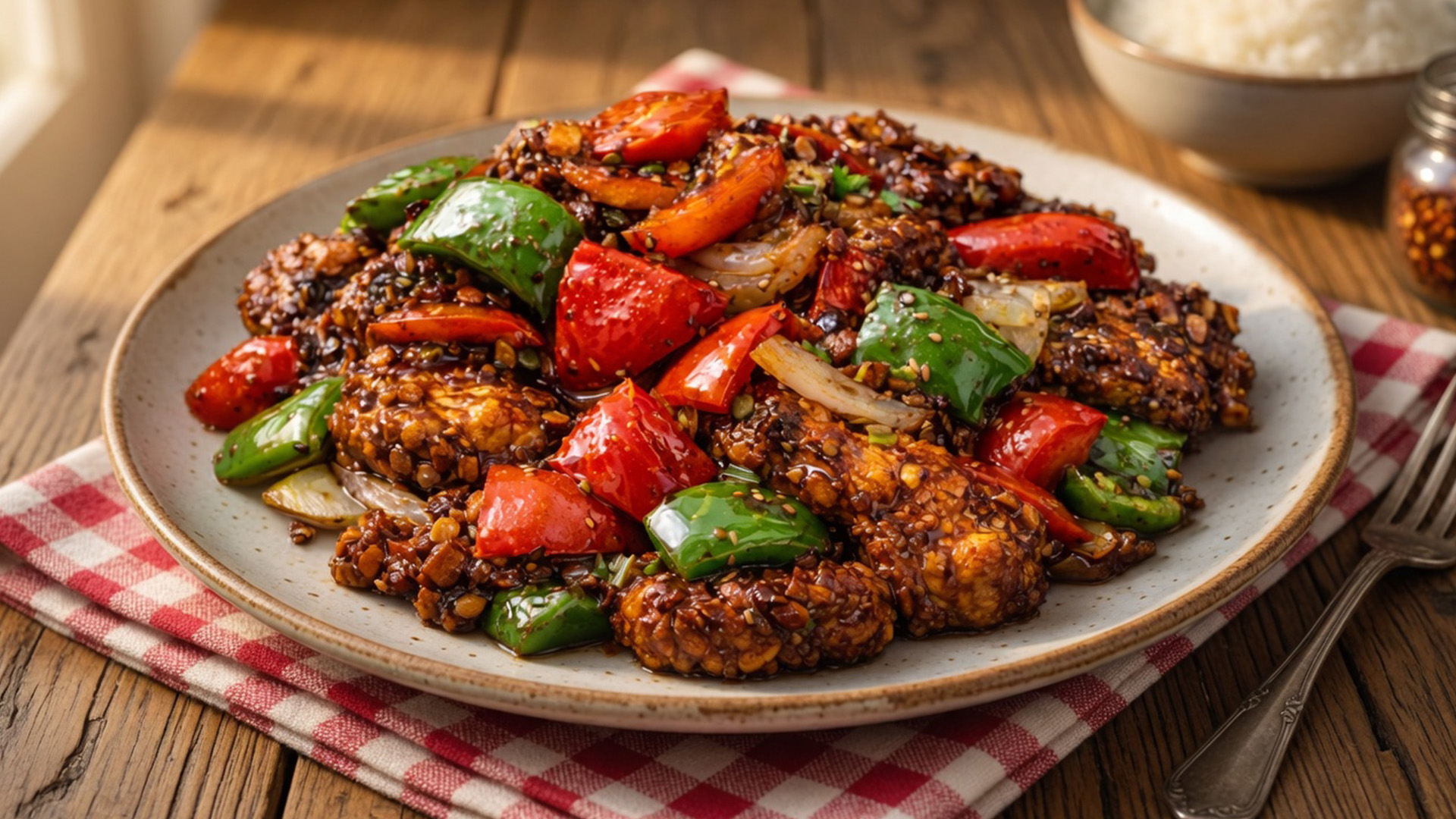 Chicken Manchurian turns crispy chicken into a saucy dish