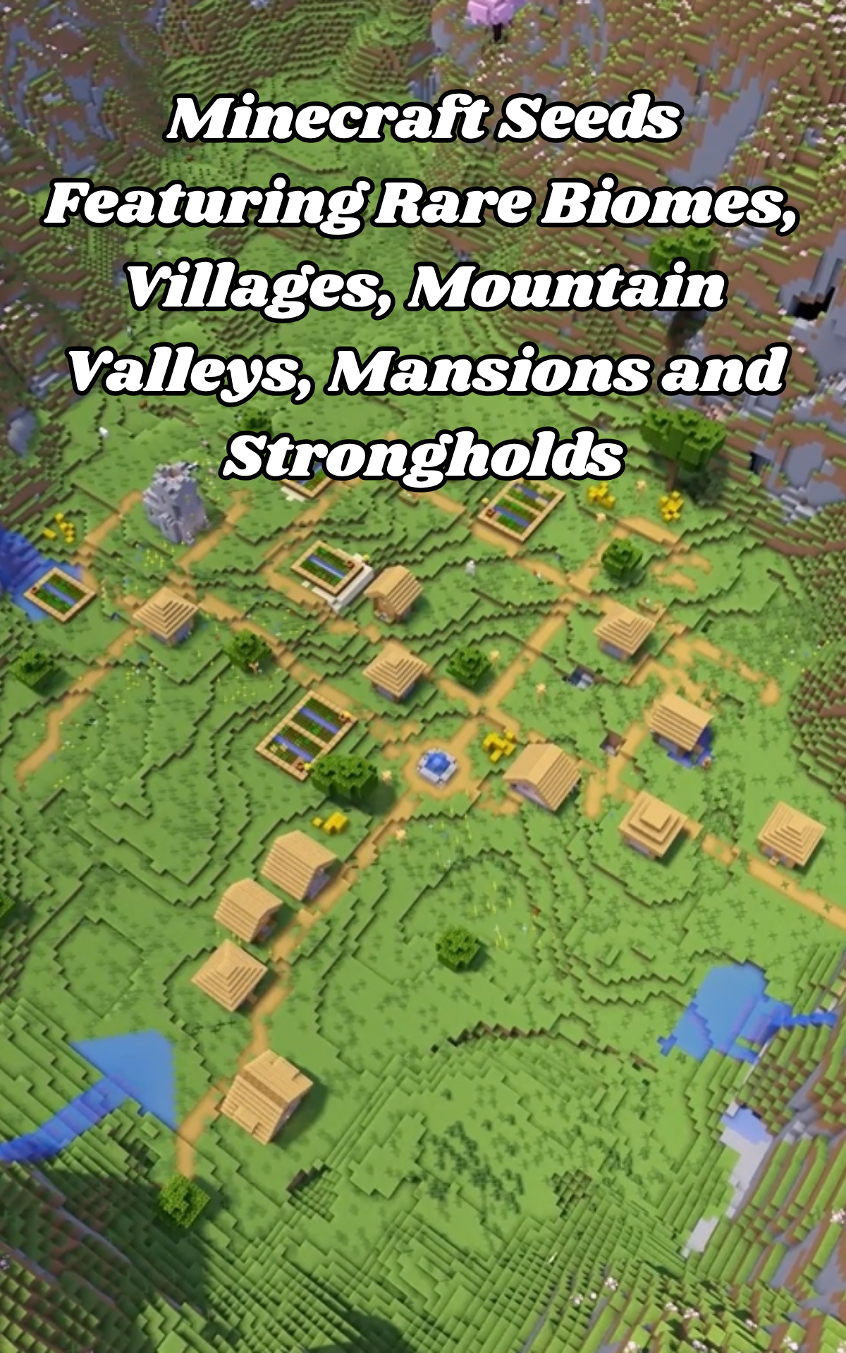 Minecraft seeds featuring rare biomes, villages, mountain valleys ...