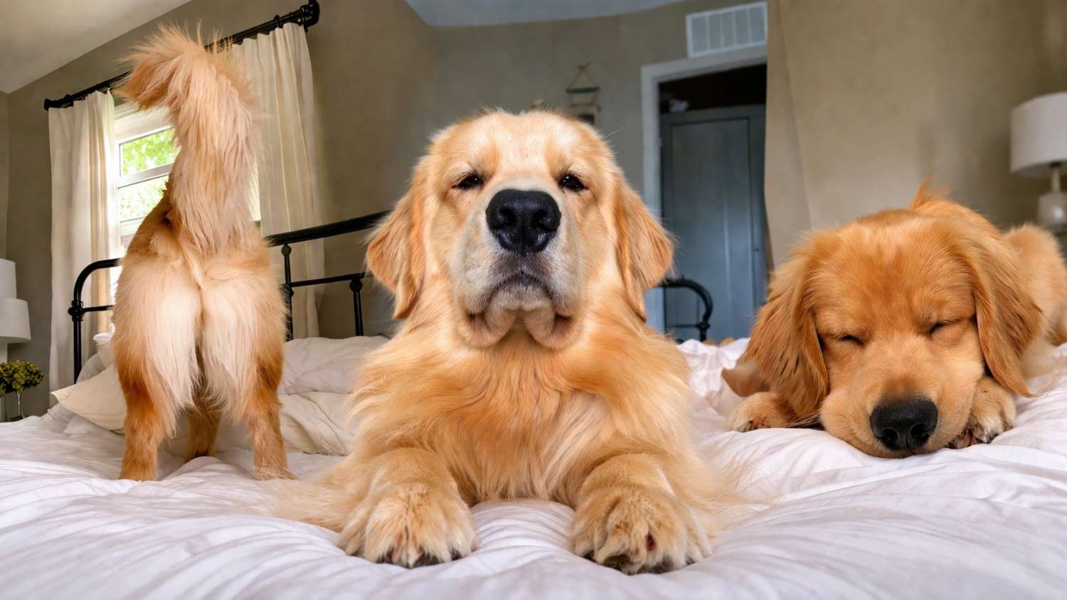 Waking up with my dogs is never normal