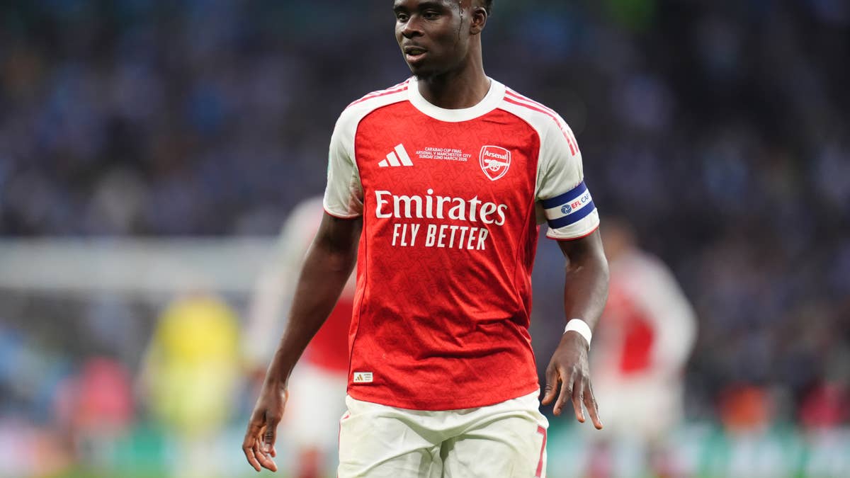 Why is Bukayo Saka not playing today for Arsenal vs Manchester City?