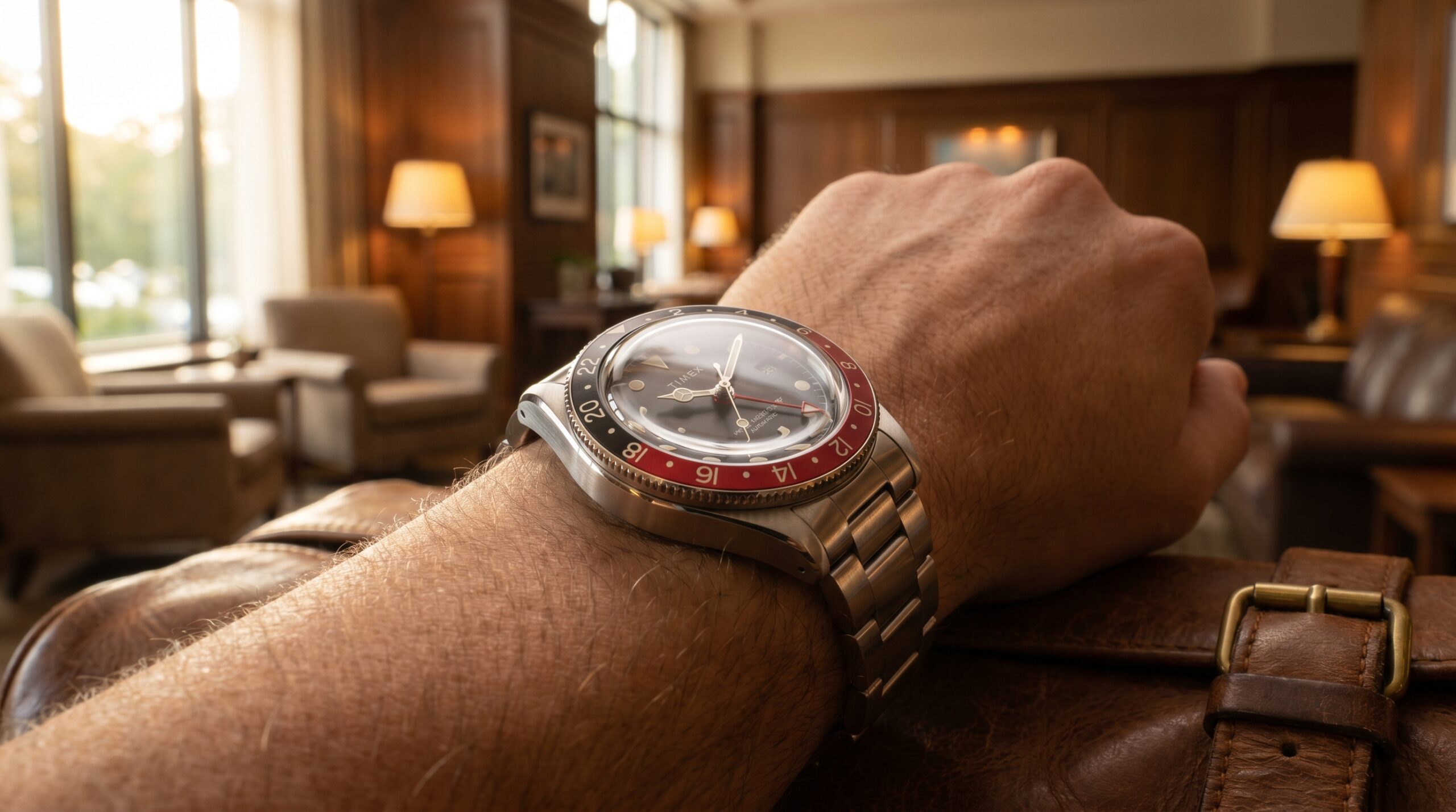 Timex borrows iconic Rolex styling for affordable automatic GMT travel ...