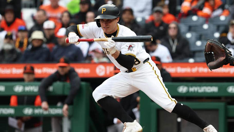 Jake Mangum shares heartfelt moment with young Pirates fans