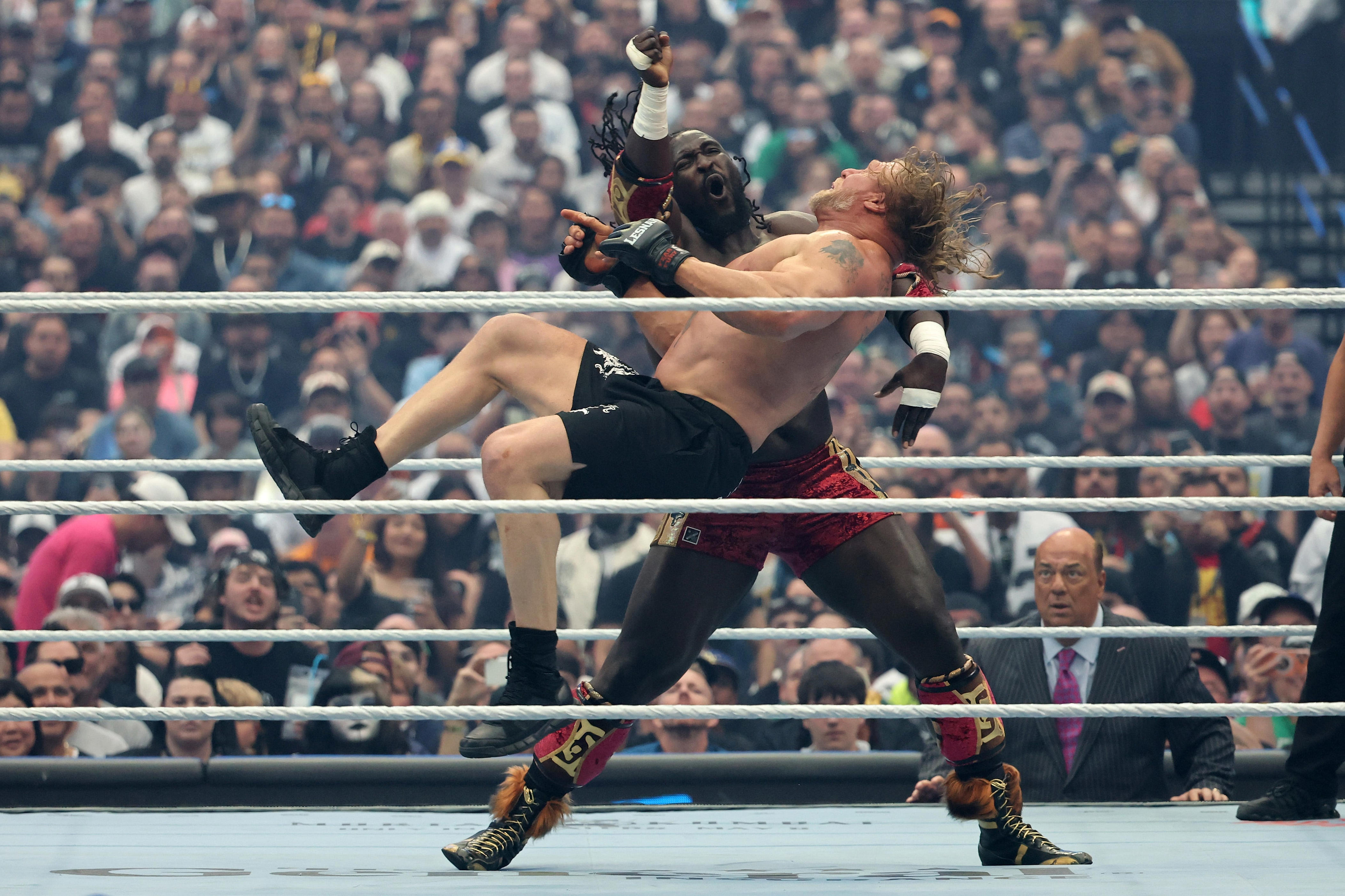 Roman Reigns reigns, Brock Lesnar shocks at WrestleMania 42 night two