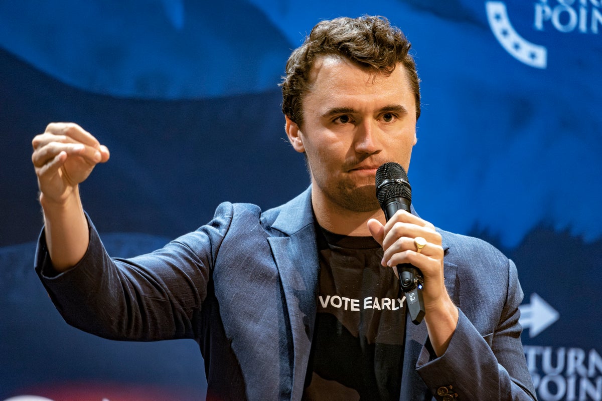 Protester dressed as Charlie Kirk 'reenacts' killing at TPUSA event