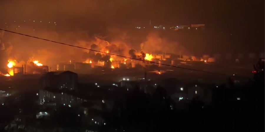 Massive fire engulfs Russian Tuapse oil refinery after drone strikes