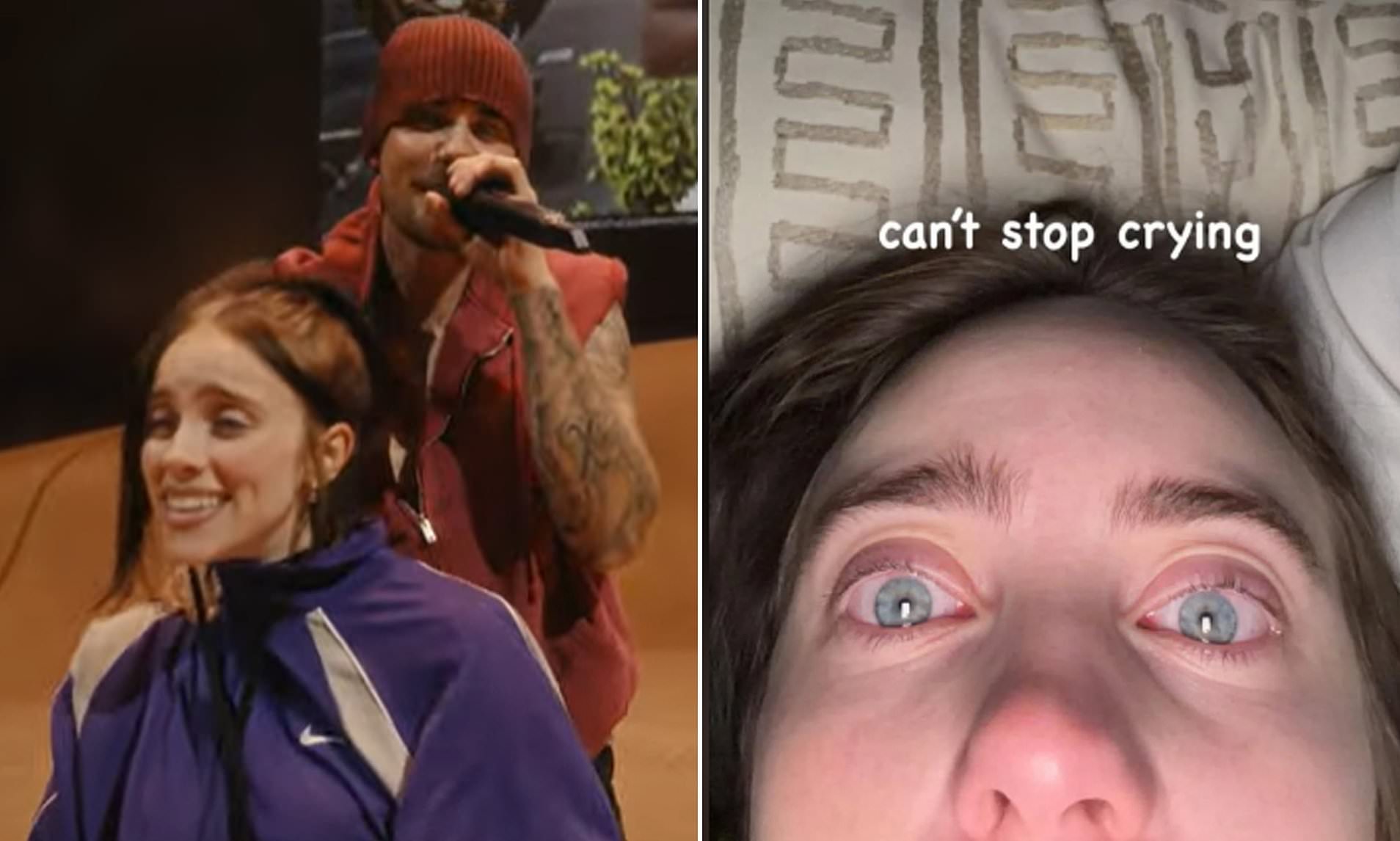 Billie Eilish says she 'can't stop crying' after being brought up on ...