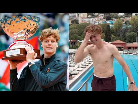 Rolex Monte-Carlo Master 2026 - Jannik Sinner jumps into the pool after ...
