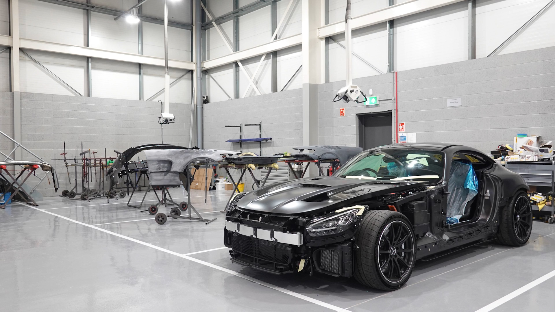 AMG GT Black Series stripped for full repaint process