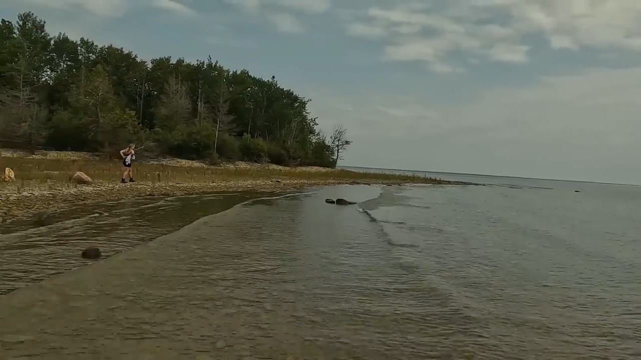 This was a tropical ocean - they walked a Michigan shoreline, then ...