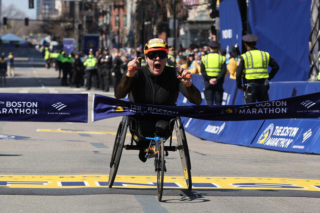 Eden Rainbow-Cooper wins wheelchair women's race in 130th Boston Marathon