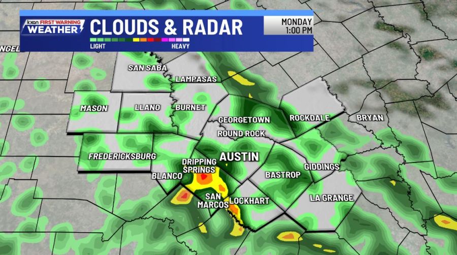 Cool, wet weather to start the work week