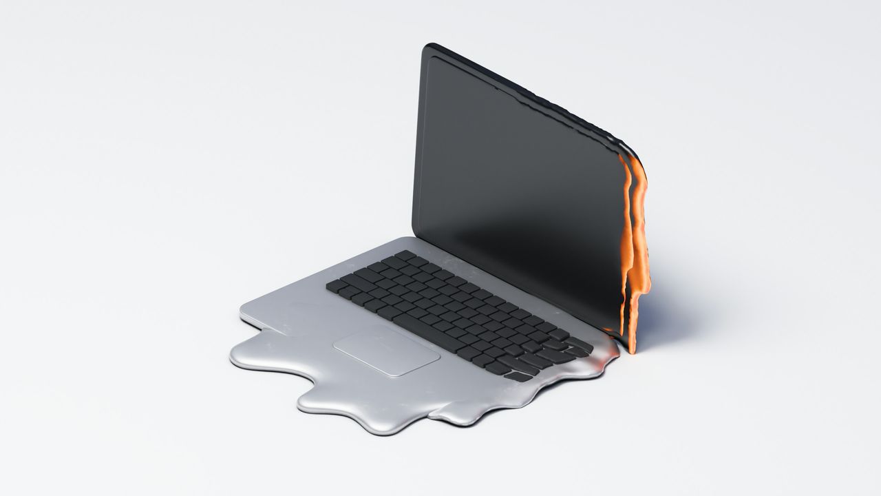Gaming laptop brought to repair shop for overheating problem, stickers ...