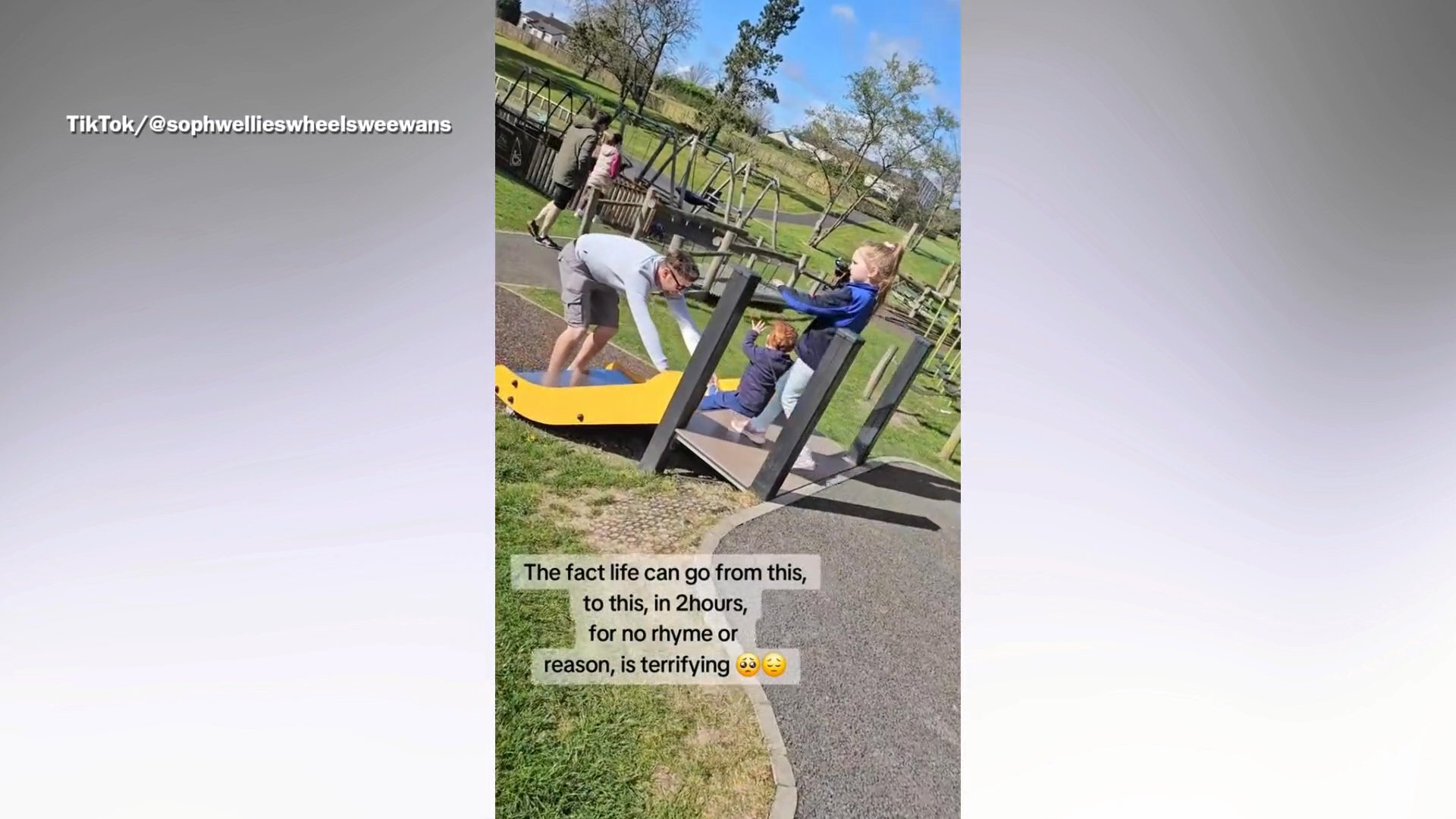Dad plays with his kids in the park—two hours later life changes forever