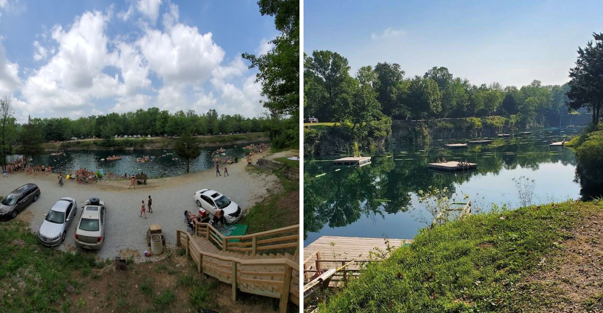This Indiana quarry park offers 30-foot cliff jumps and zip lines