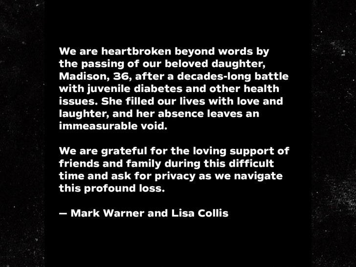 Virginia senator Mark Warner’s daughter Madison dies, family heartbroken