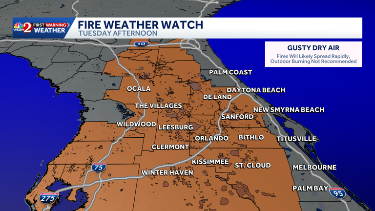 Fire weather watch: Gusty winds, low humidity increase wildfire risk in ...