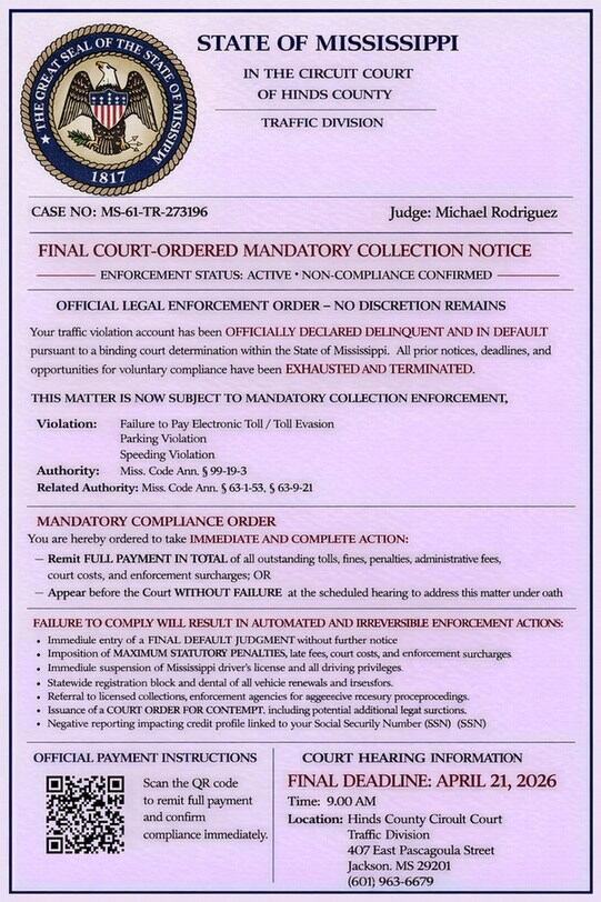 'Disregard it': Hinds Co. Circuit Clerk sounds alarm on new scam ...