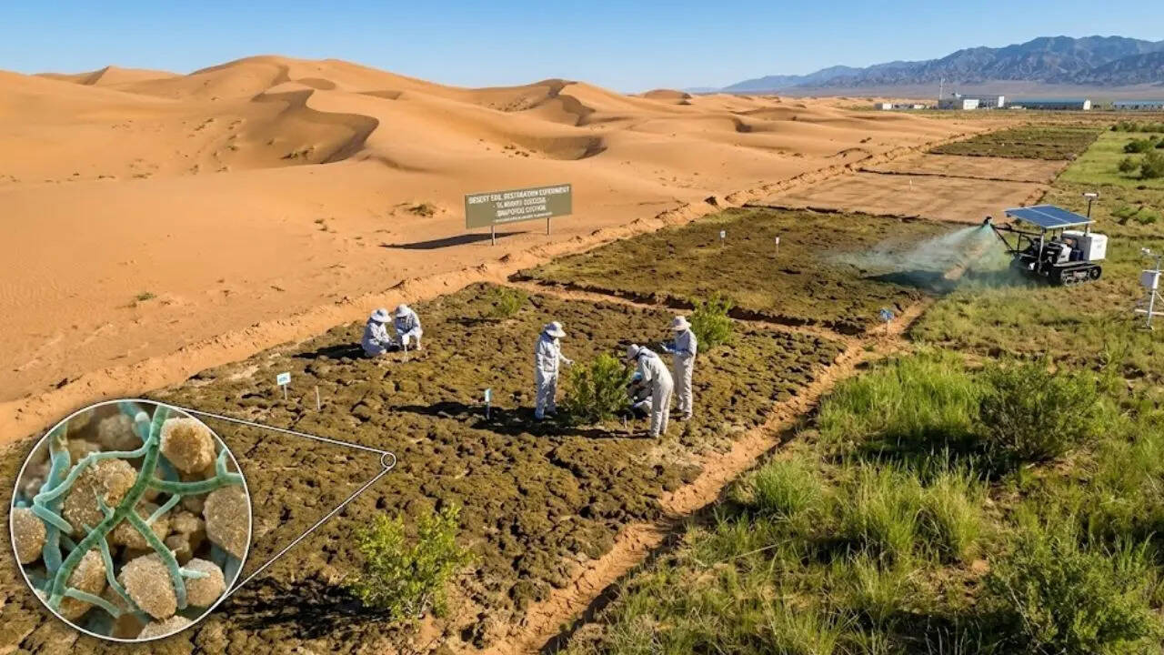 Chinese researchers turn desert sand into fertile soil in just 10 ...