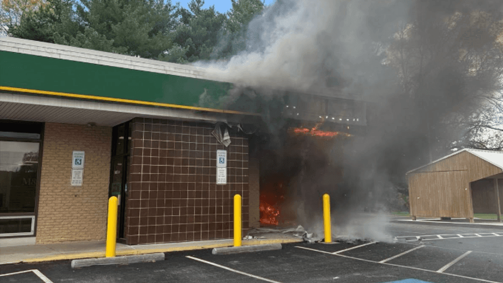 Photos | Car catches fire in drive-thru of York County bank, flames ...