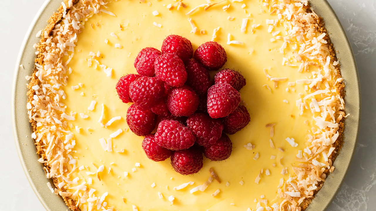 This tropical coconut & passion fruit pie is easier than you think!