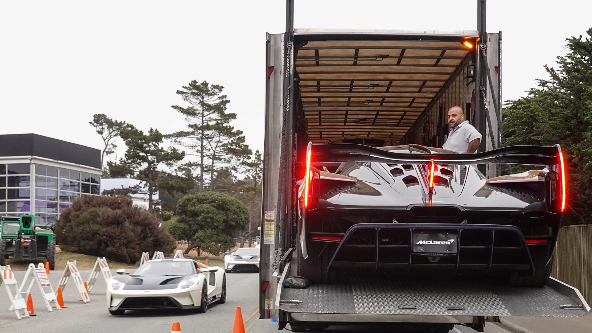 McLaren Senna hypercar delivery and track arrival scene