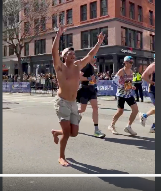 This 2026 Boston Marathon finisher ran the whole race barefoot