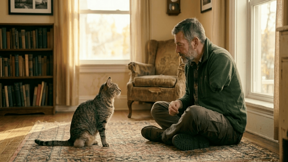 A one-legged cat found the perfect match in a one-armed veteran