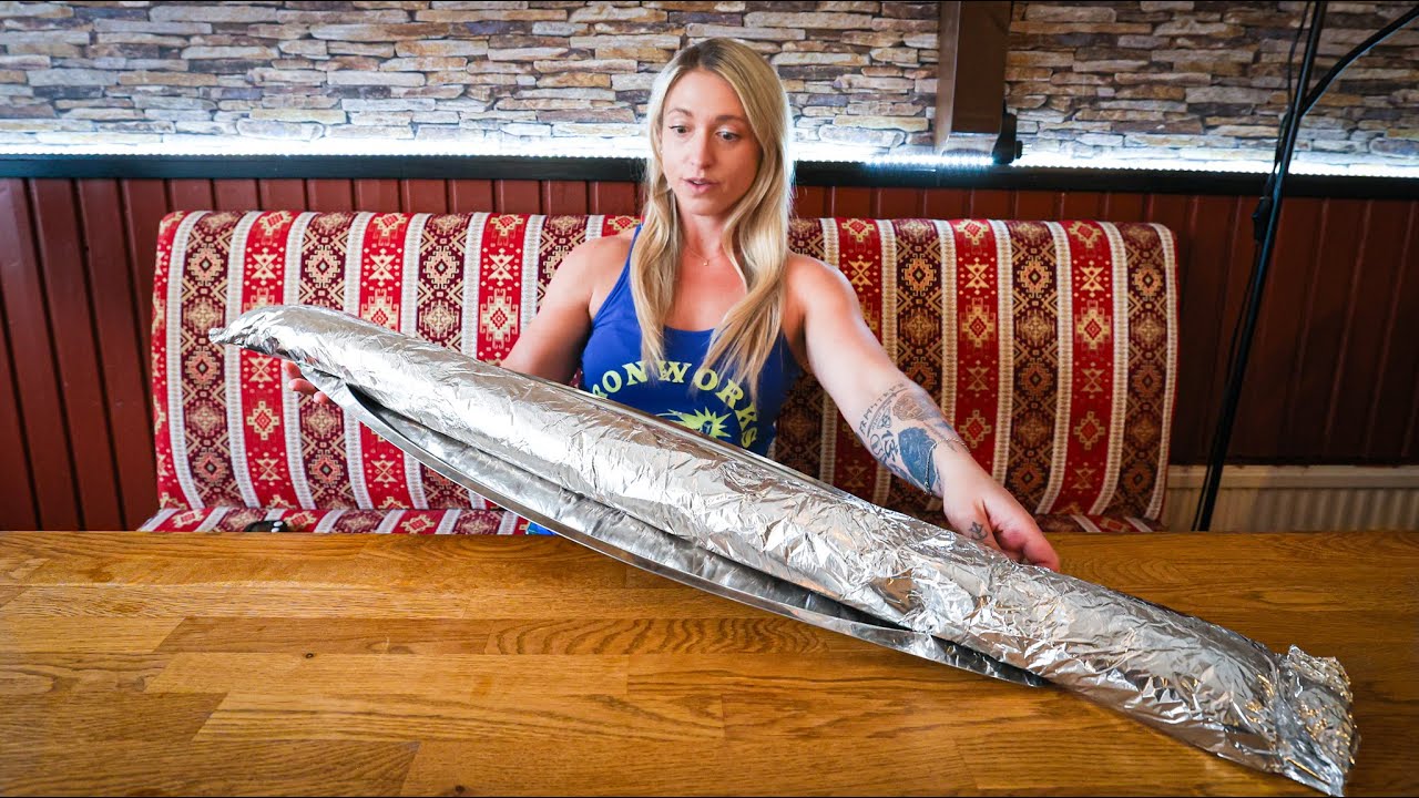 Woman Attempts Yard Long Kebab Challenge