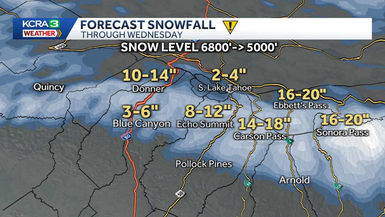 Northern California forecast: Sierra snow continues Wednesday morning
