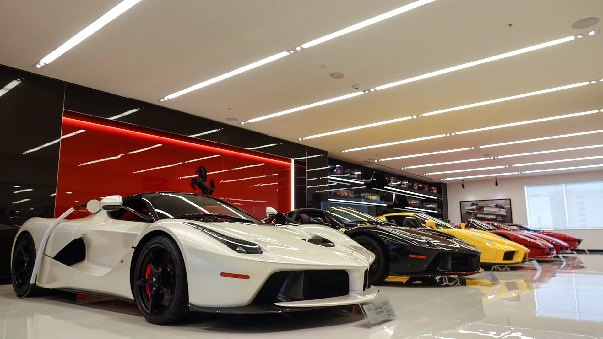 Luxury Ferrari collection showroom display