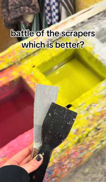 Plastic vs metal scraper test ASMR wax scraping comparison