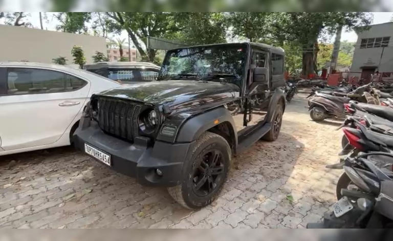 Video: UP Thar driver's drifting stunt near police post gets SUV seized