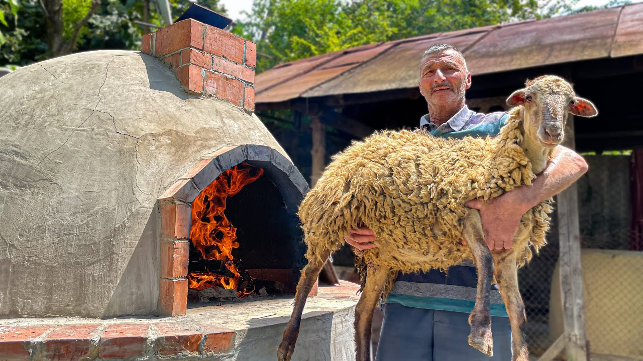Giant 25kg lamb roast - traditional cooking for a big family
