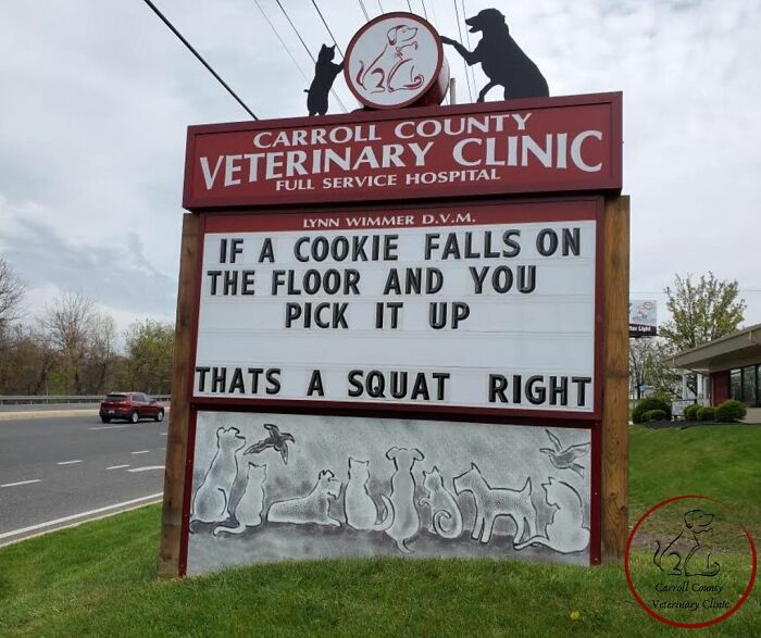 Funny front-door signs make vet trips better