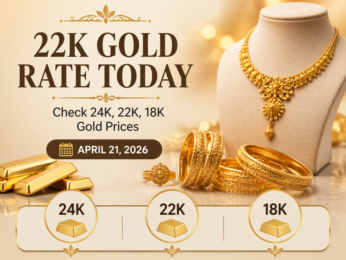 22k gold rate today: Check 24k, 22k, 18k gold prices (April 21, 2026 ...