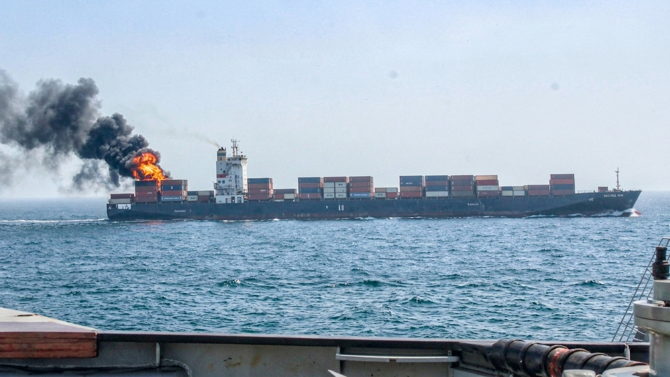 Watch how US warships open fire on an Iranian cargo ship