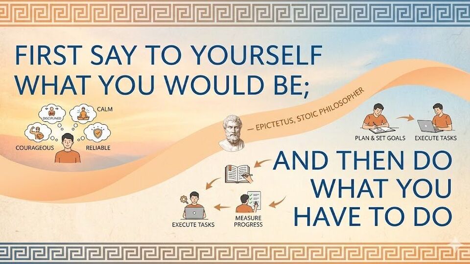 Quote of the day by Epictetus: 'First say to yourself what you would be ...