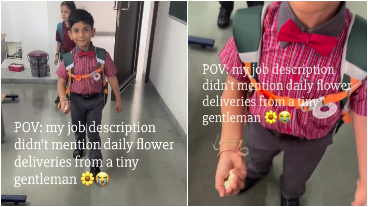 Teacher shares adorable video of 'tiny gentleman' student bringing her ...