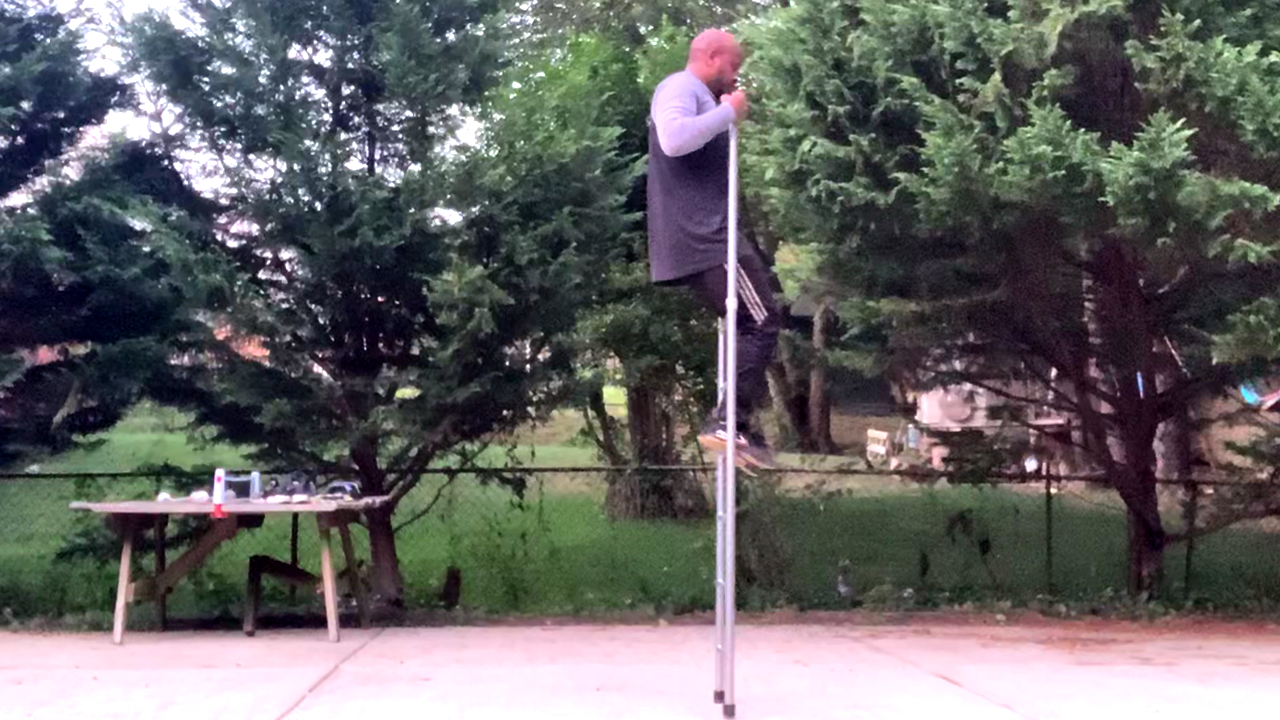 Circus artist performs risky ladder balancing act | Do not try this at home