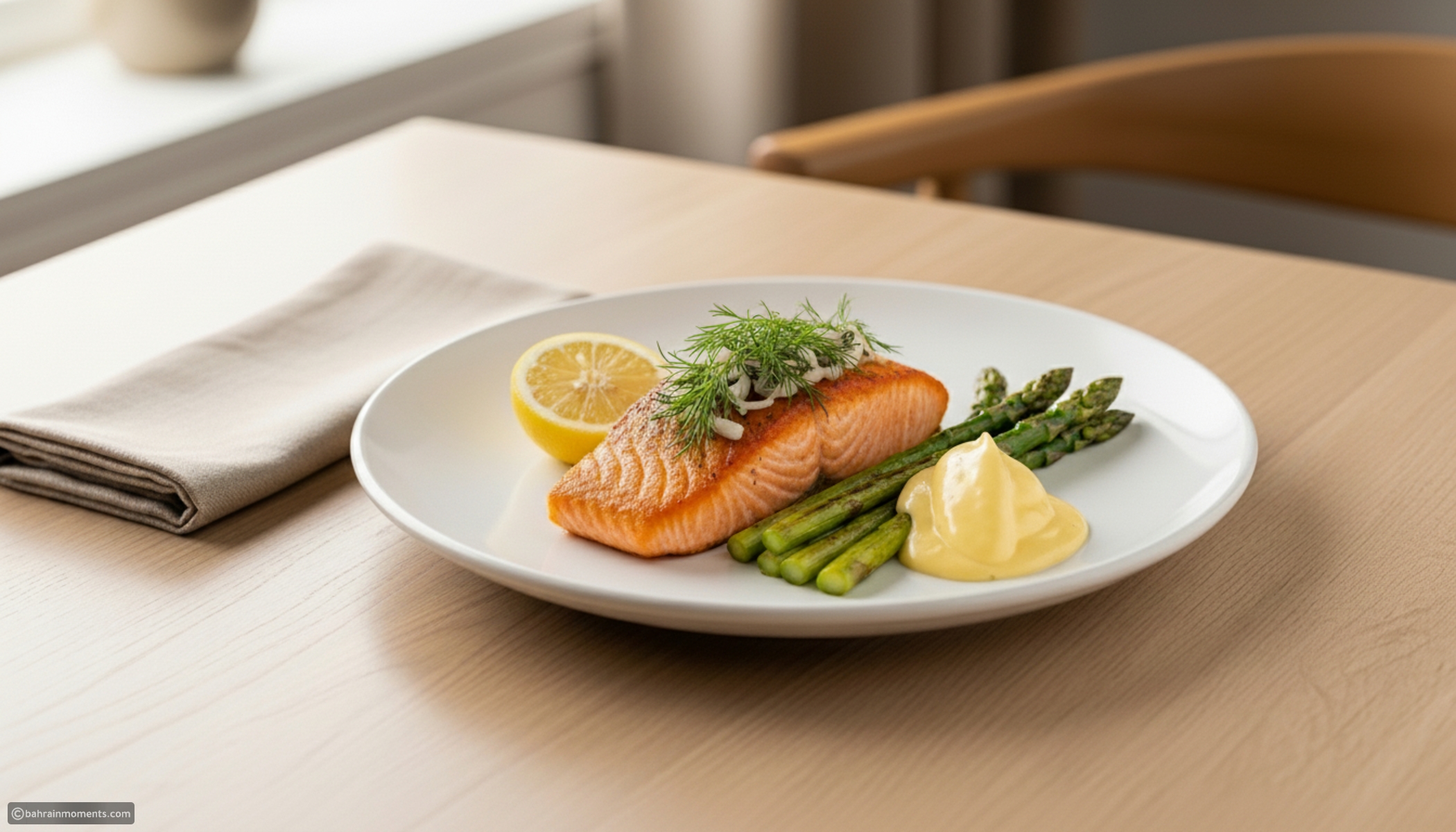 Almond-crusted salmon with thyme & lemon butter sauce