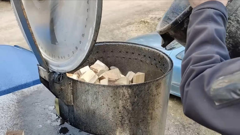 This V8 Chevy truck runs on wood and has driven 60,000 miles
