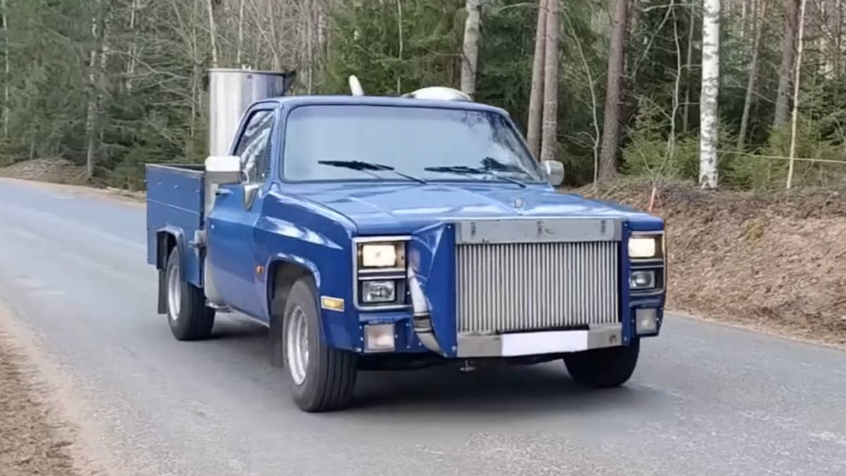 This V8 Chevy truck runs on wood and has driven 60,000 miles