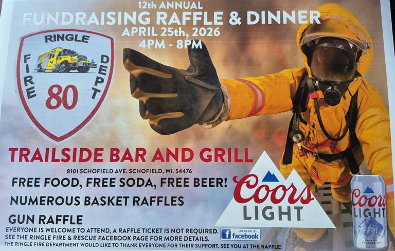 Ringle Fire Department’s fundraising raffle set for this weekend