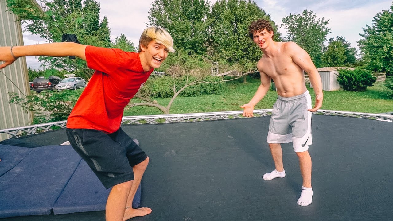 Watch one pro athlete push a friend to master the rare double backflip